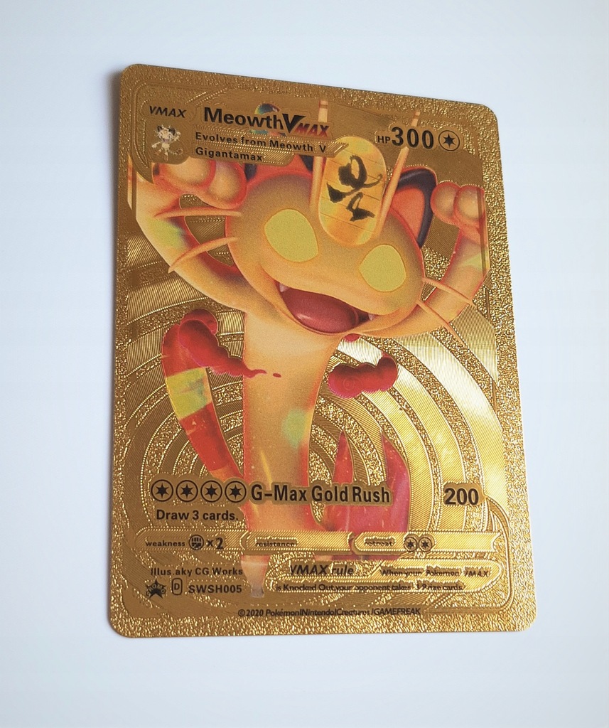 Karta Pokemon Meowth Vmax Gold - 13224096580 - oficjalne archiwum Allegro