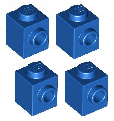 LEGO klocek 1x1 z 1 pin z boku niebieski x4 87087 - 10164448497 - oficjalne archiwum Allegro