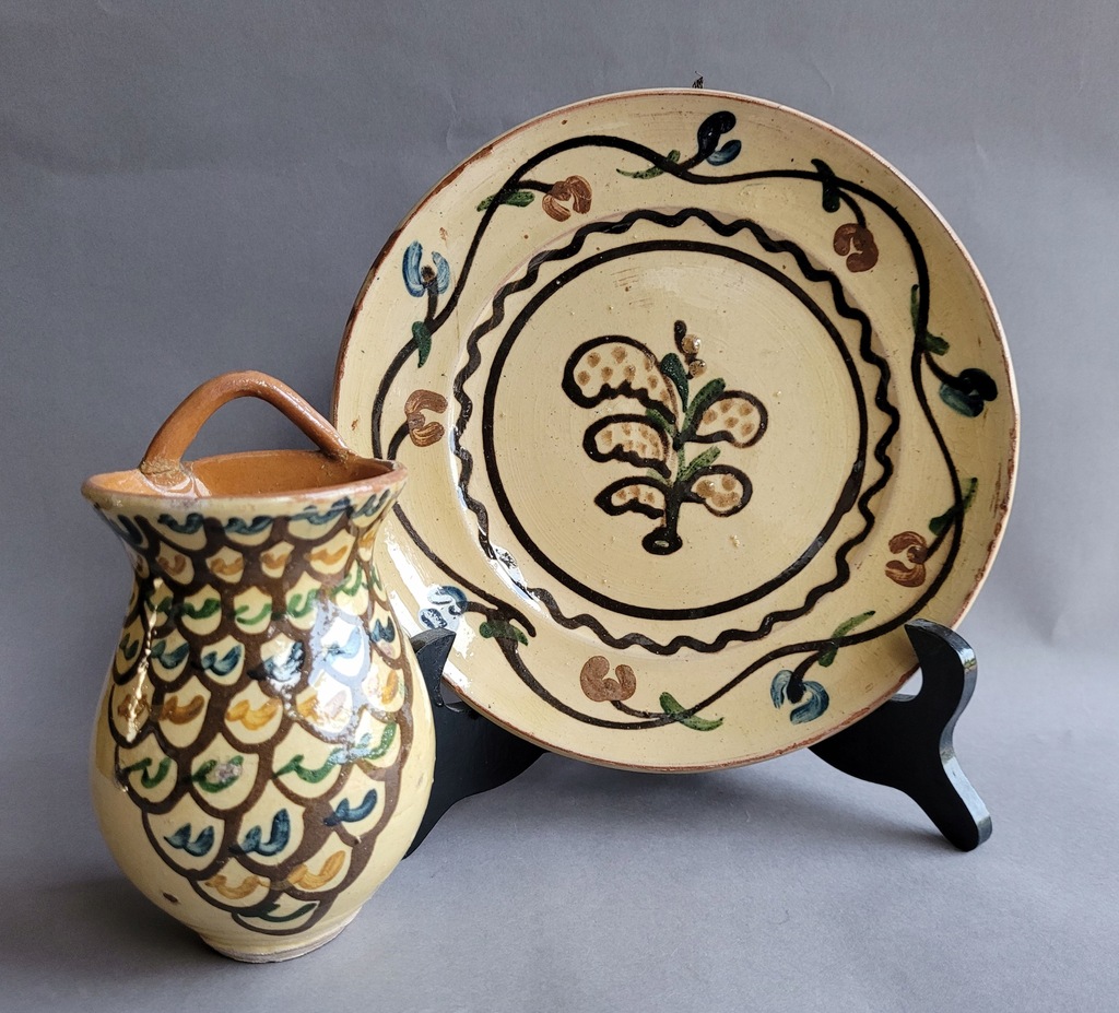 Wazon Chmielno Necel Pomorze Ceramika Ludowa II RP Kartuzy Kaszuby ...