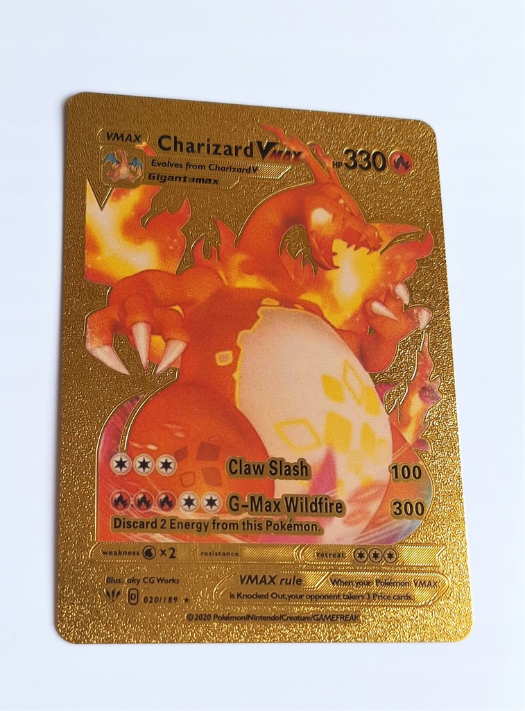 Karta Pokemon Charizard Vmax Złota Karta Gold - 12805101471 - oficjalne archiwum Allegro