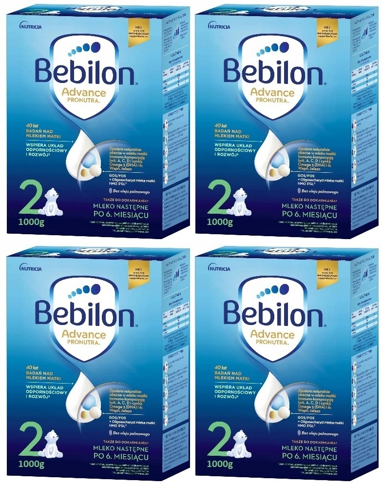 BEBILON 2 Pronutra ADVANCE mleko 4x1000g = 4000g - 12210671869 - oficjalne archiwum Allegro