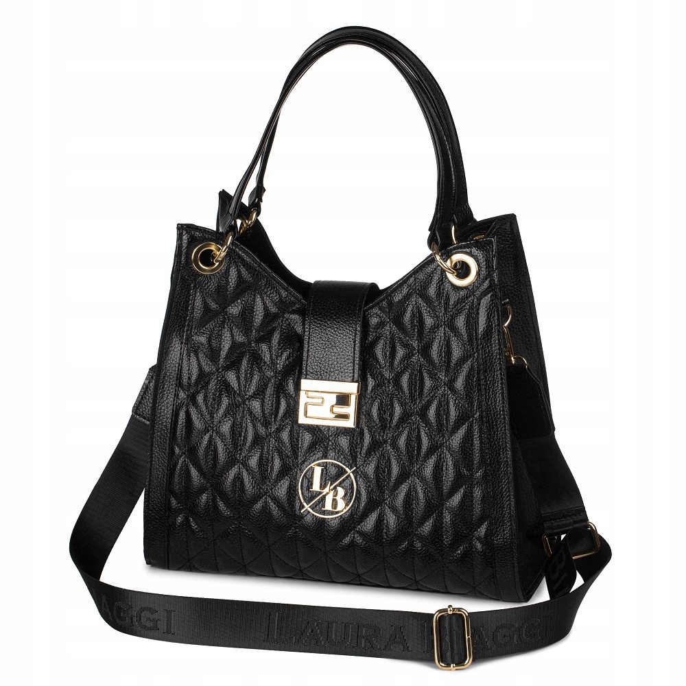 LAURA BIAGGI POLSKA TOREBKA SHOPPER CZARNA TORBA - 12564231178 - oficjalne archiwum Allegro