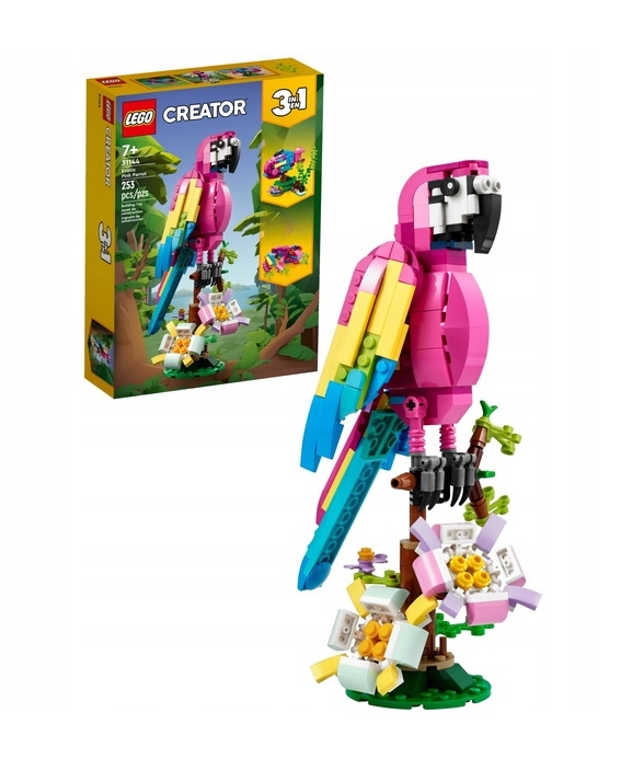 LEGO CREATOR 3w1 EGZOTYCZNA RÓŻOWA PAPUGA / RYBA / ŻABA - 14730874101 ...