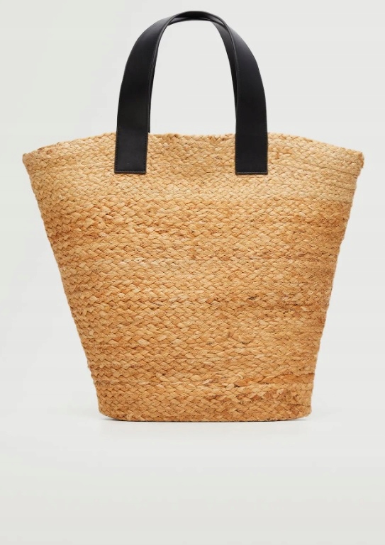 MANGO Torebka kosz koszyk shopper z juty duży HIT - 12641912597 - oficjalne archiwum Allegro
