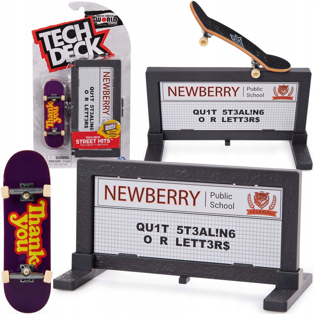 TECH DECK SIGNAGE ZNAK DESKOROLKA I PRZESZKODA - 10240463429 ...