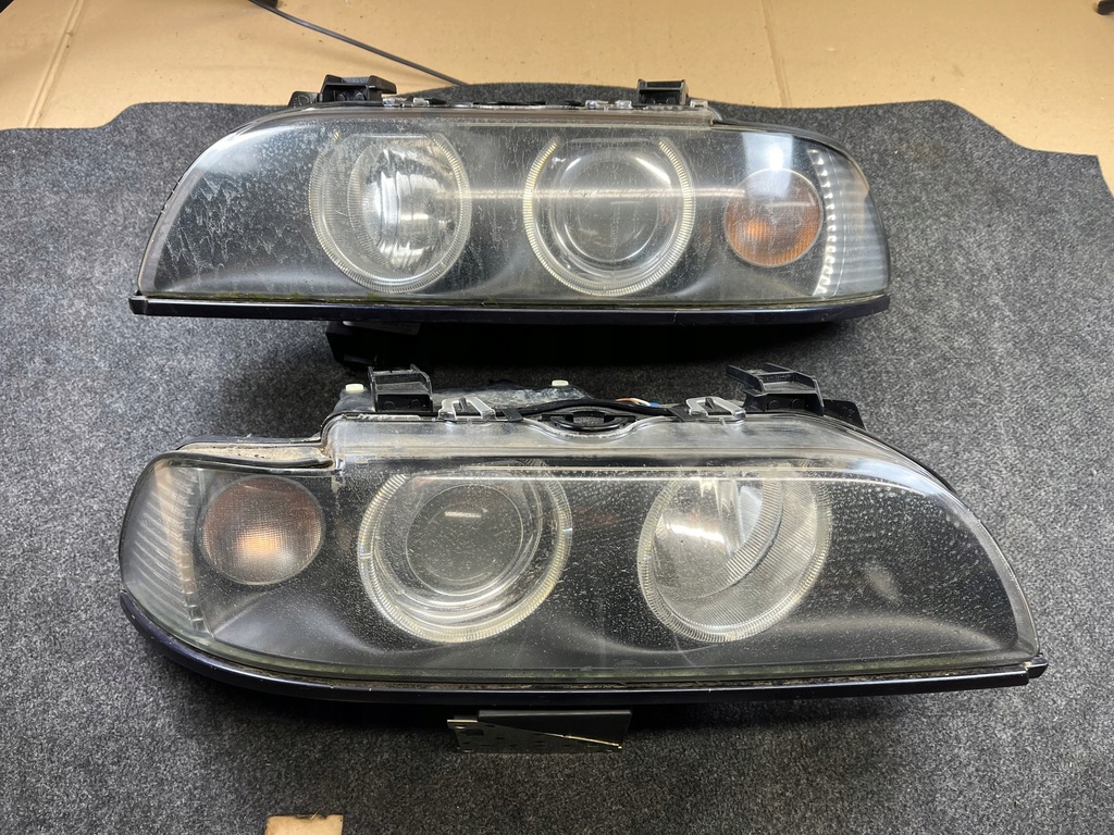 bmw e39 lift lampa lewa prawa przód komplet hella h7 europa - 14871926934 - oficjalne archiwum ...