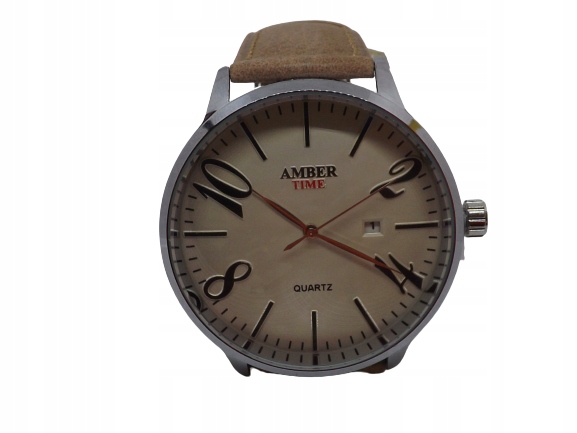 ZEGAREK MĘSKI AMBER TIME ELEGANCKI KLASYK SREBRNY - 12556907037 ...