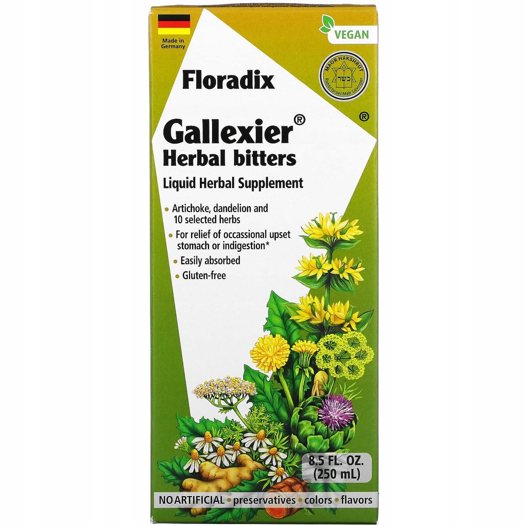Gaia Herbs, Floradix, Gallexier Herbal Bitters, Płynny Suplement ...