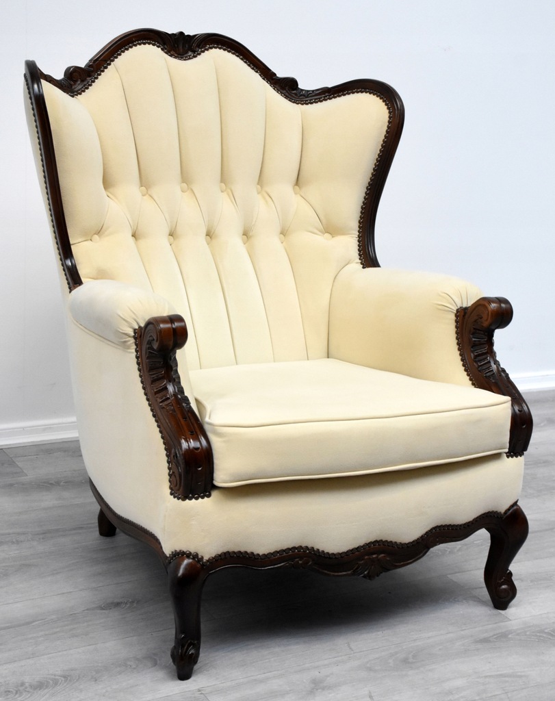 STYLOWY FOTEL LUDWIKOWSKI ORZECH, FOTELIK PIKOWANY - 14929760567 ...