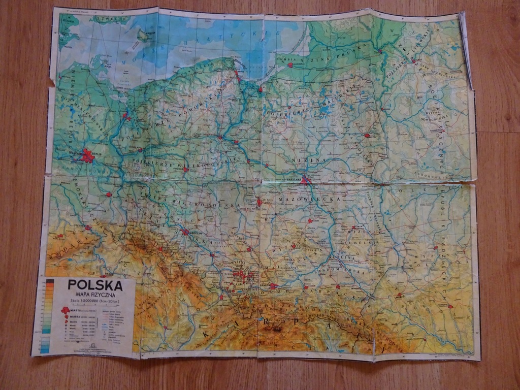 Stara mapa Polski 1980 rok, PRL, vintage - 16987182287 - oficjalne ...