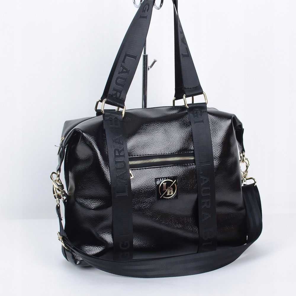 LAURA BIAGGI Polska Torebka Shopper -CZARNA LAKIER - 11341147084 - oficjalne archiwum Allegro