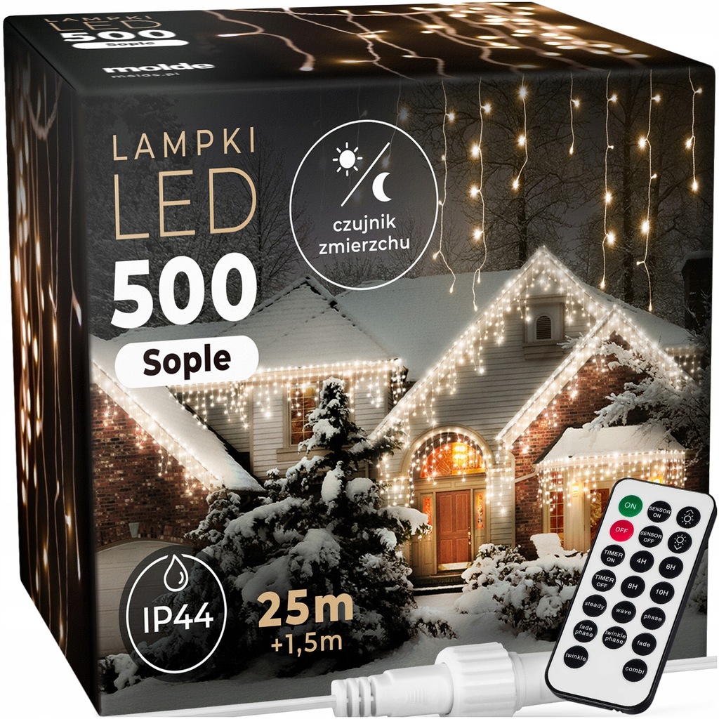 SOPLE 500 LED LAMPKI IP44 CZUJNIK ZMIERZCHU PILOT - 12741575494 ...