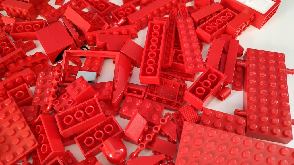 Lego Mix Klocków Czerwone 1kg + Wiaderko - 12641277384 - oficjalne archiwum Allegro