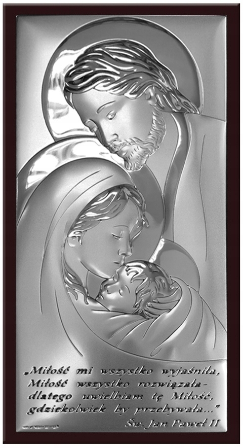 Duży srebrny obraz Święta Rodzina GRAWER GRATIS! - 10841326153 - oficjalne archiwum Allegro