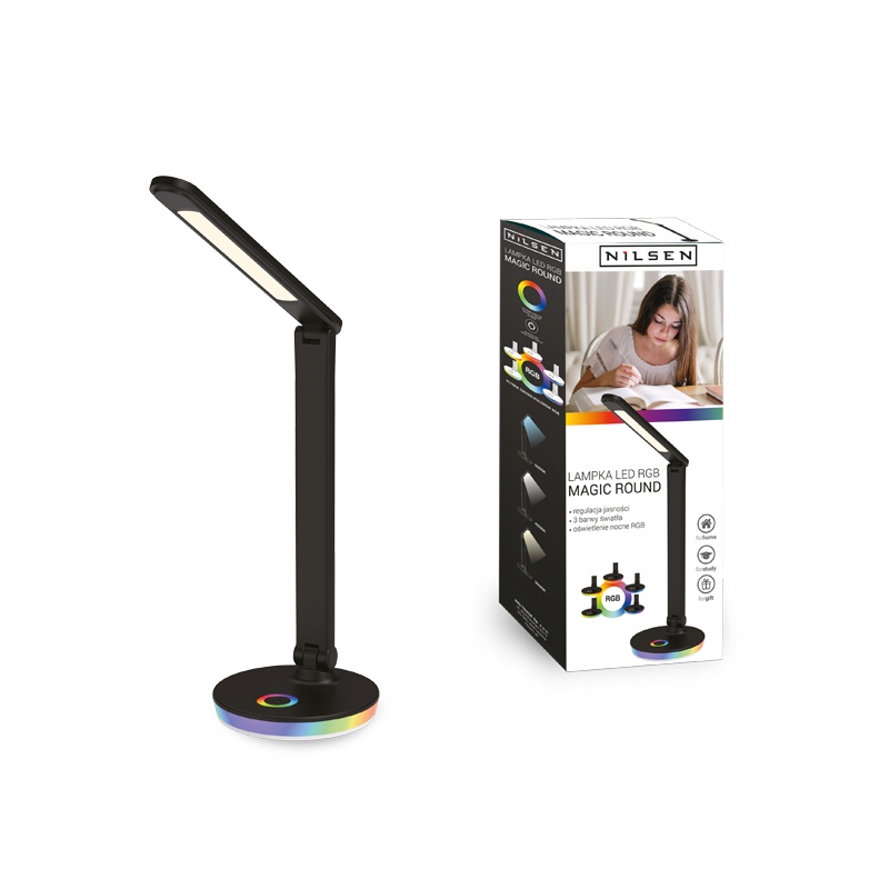 Lampka biurkowa i nocna LED MAGIC ROUND Czarna MA0 - 11783040230 - oficjalne archiwum Allegro