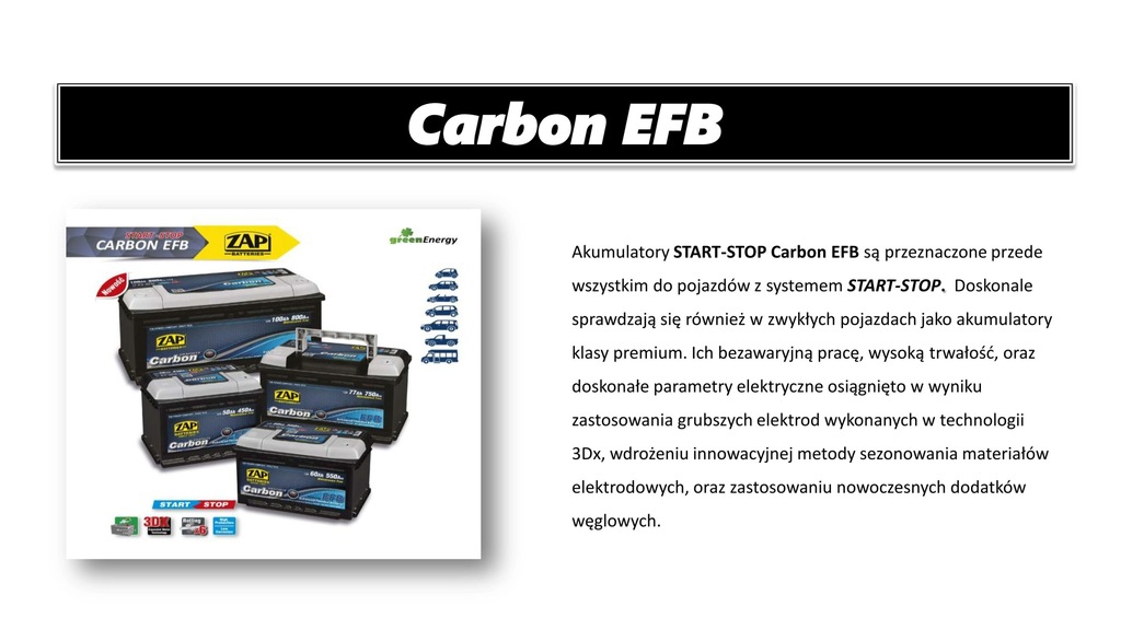 Akumulator ZAP Carbon EFB 77Ah START-STOP - 8721670182 - oficjalne ... Akumulator ZAP Carbon EFB 77Ah START-STOP - 8721670182 - oficjalne ...