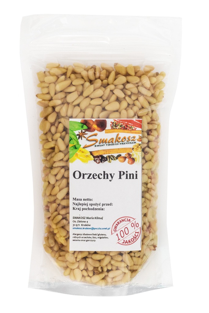 ORZESZKI PINI ORZECHY PINIOWE 100 G SMAKOSZ PYSZNE - 6955331876 - oficjalne archiwum Allegro
