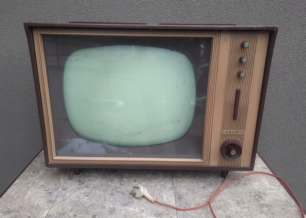 Stary telewizor Unitra Lazuryt 102 sprawny PRL - 12921466959 ...