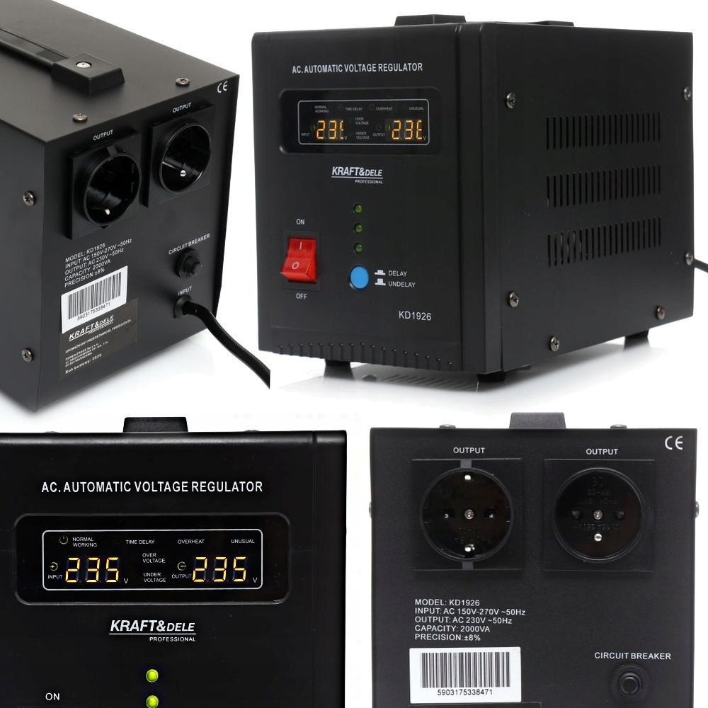 STABILIZATOR NAPIĘCIA PRĄDU AVR 2000W DO AGREGATU - 11925156197 ...