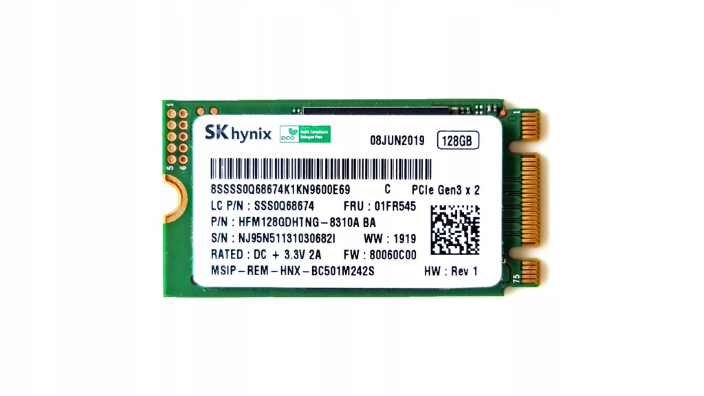 Dysk SSD M.2 PCIe 2242 Hynix BC501 128GB - 12613490962 - oficjalne ...