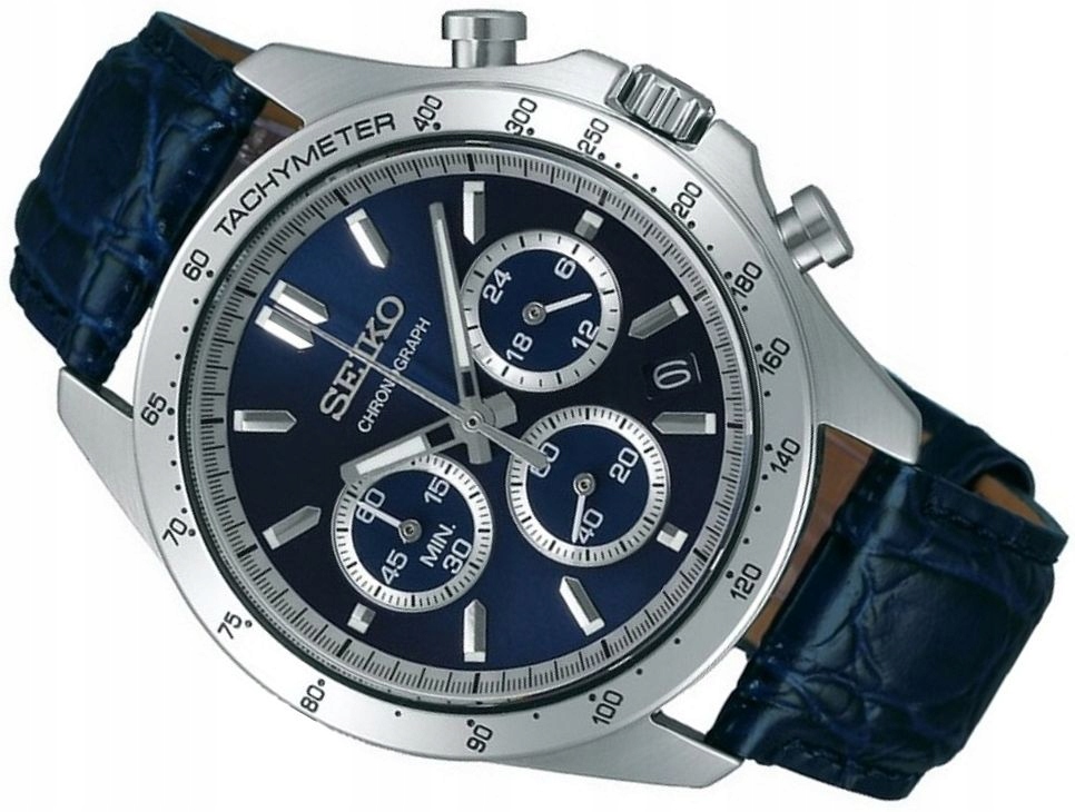 ORYGINALNY CHRONOGRAF ZEGAREK MĘSKI SEIKO SBTR019 BLUE + BOX ...