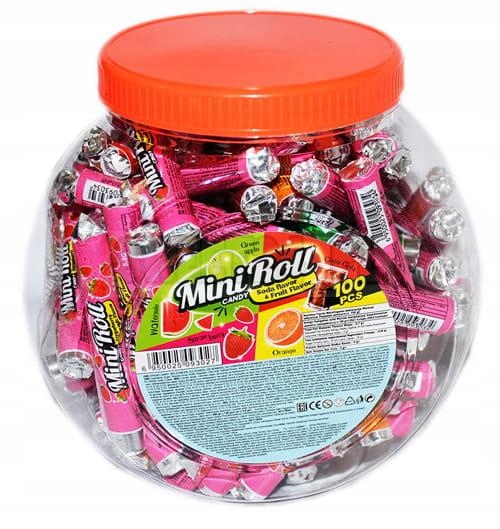 cukierki DROPSY PUDROWE Rolki MINI ROLL 100 szt - 13633418391 ...