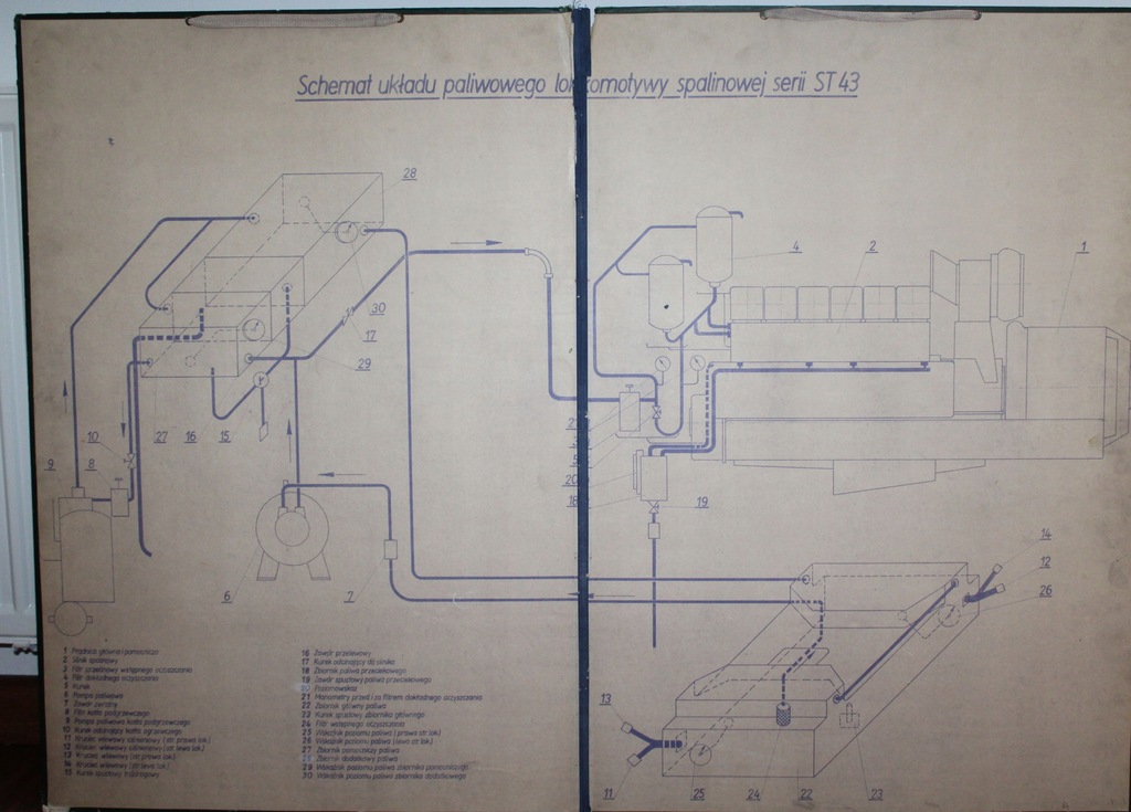 Schemat układu paliwowego lokomotywa ST43 - 11804111764 - oficjalne ...