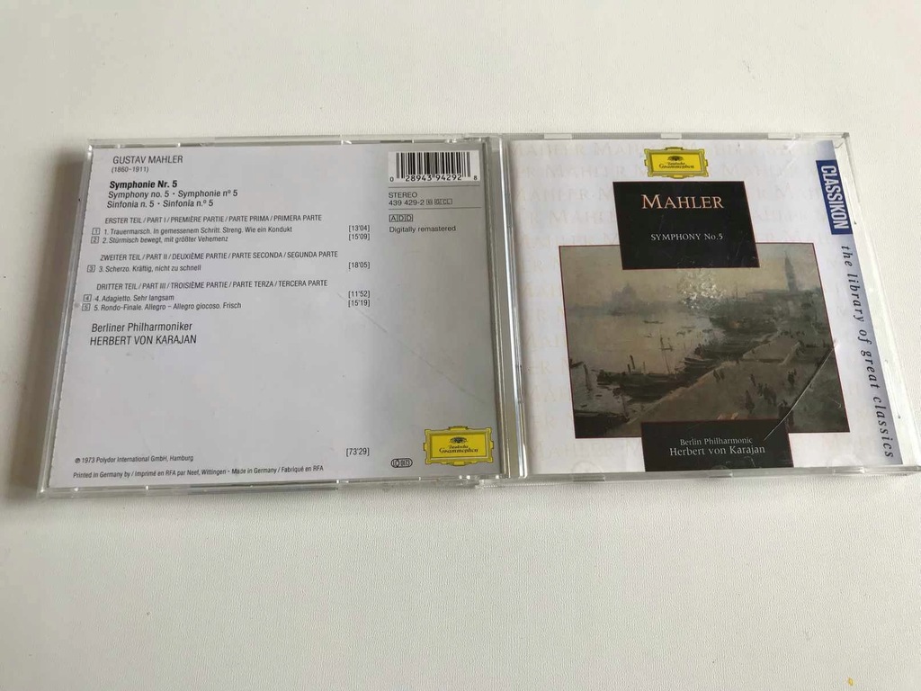 CD Mahler Symphony no.5 Berliner Philharmoniker Karajan STAN 5-/6 - 15819406897 - oficjalne ...