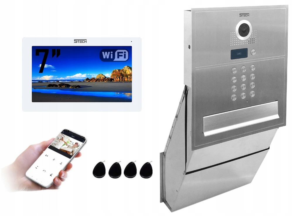 Wideodomofon WiFi 5tech ze skrzynką na listy FHD - 10972753104 - oficjalne archiwum Allegro