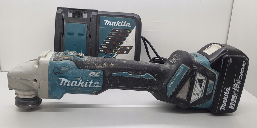 SZLIFIERKA KĄTOWA AKU MAKITA DGA511 REGULACJA 18V 3.0AH + ŁADOWARKA ...
