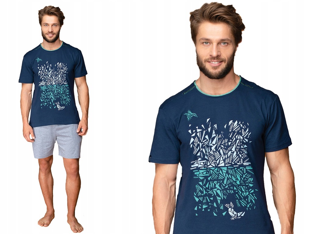 KEY Key BAWEŁNIANA PIŻAMA MĘSKA Z GRAFIKĄ MNS 424 - 11357125163 ...