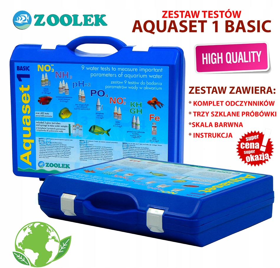 ZOOLEK AQUASET 1 TEST NO3 NH3 PH PO4 NO2 GH-KH 9w1 - 6880923593 ...