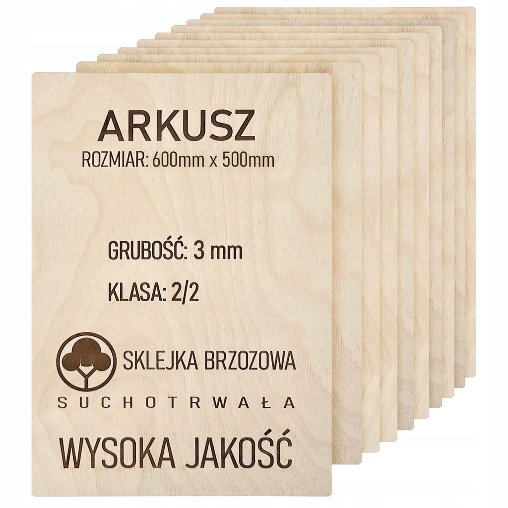 Formatka 3mm do lasera, klasa: 2/2 (600mm x 500mm) - 13385086192 - oficjalne archiwum Allegro