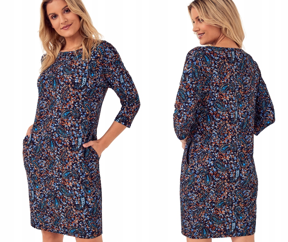 ALEKS - INKA sukienka dzianina kieszenie 44 - 12665431933 - oficjalne ...