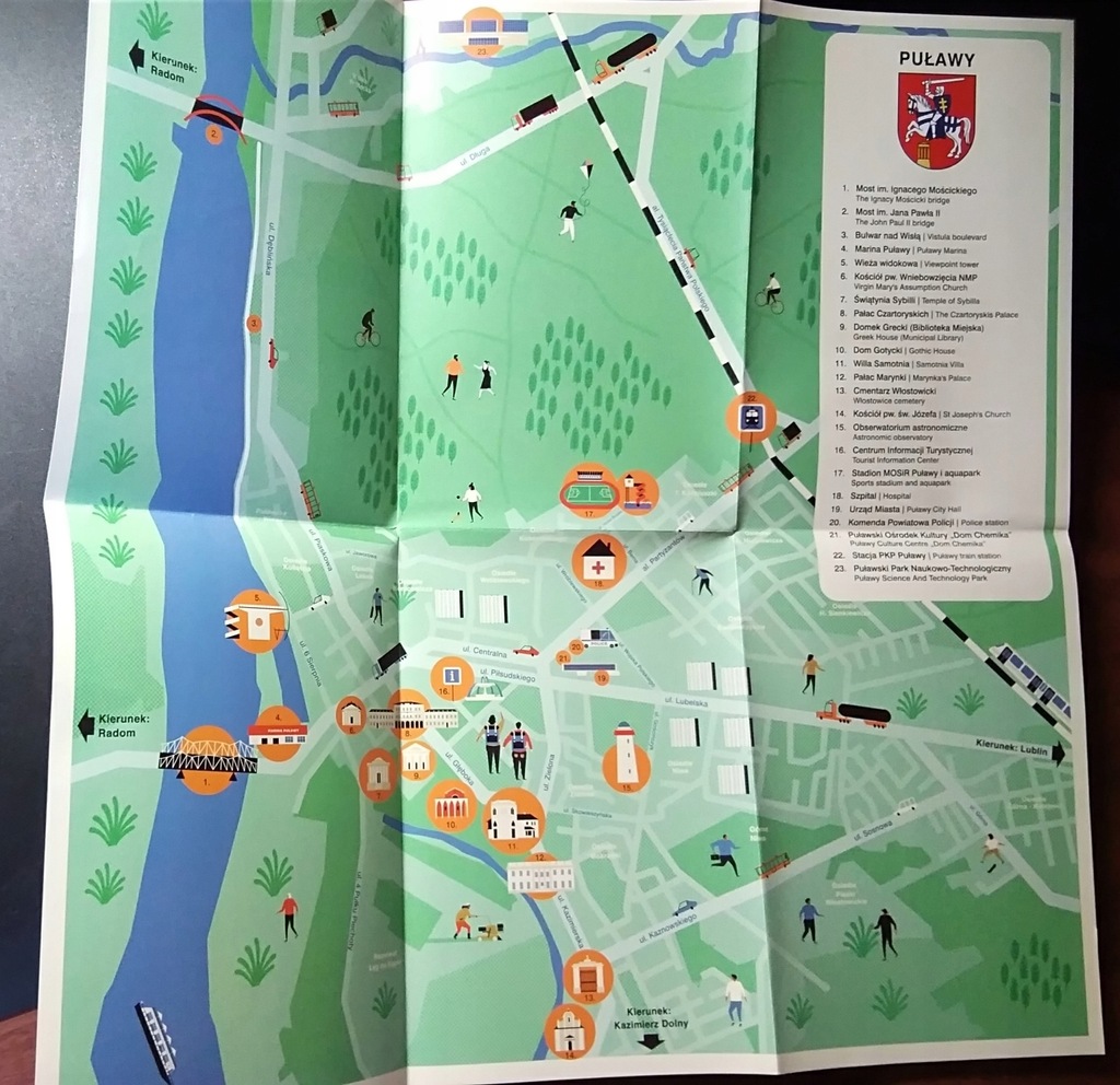 PUŁAWY turystyczny plan miasta mapa - 10891959329 - oficjalne archiwum ...
