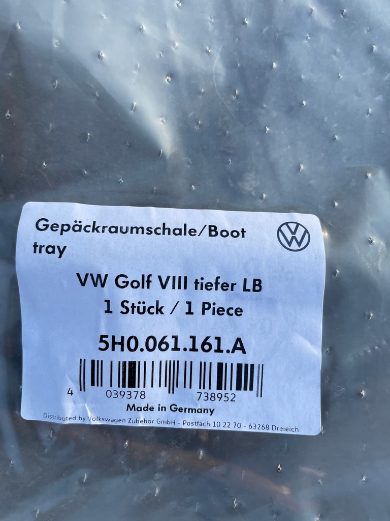Wykładzina bagażnika mata 5H0061161A VW GOLF 8 ASO - 11423967823 ...