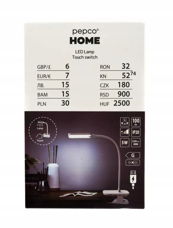 LAMPKA LED PEPCO HOME DOTYKOWA 5W TOUCH LAMP - 14182679761 - oficjalne ...