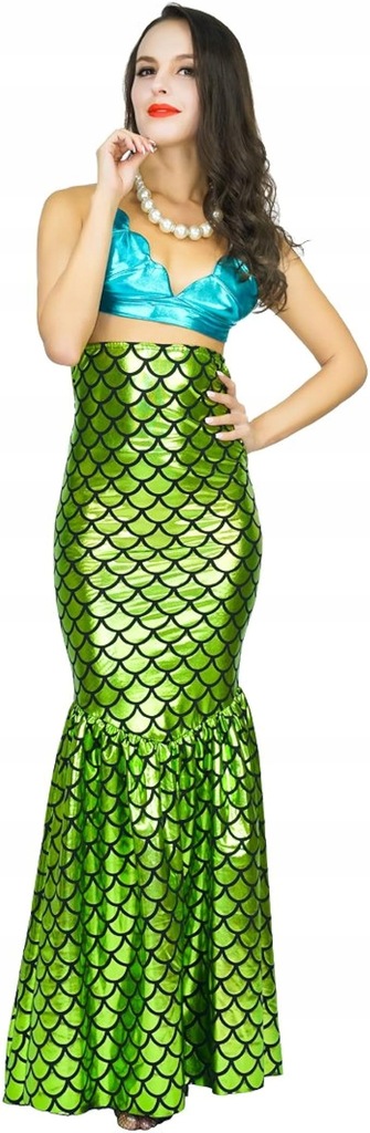 STRÓJ SYRENA ARIELKA KOBIETA RYBA PRZEBRANIE rozmiar uniwersalny ...