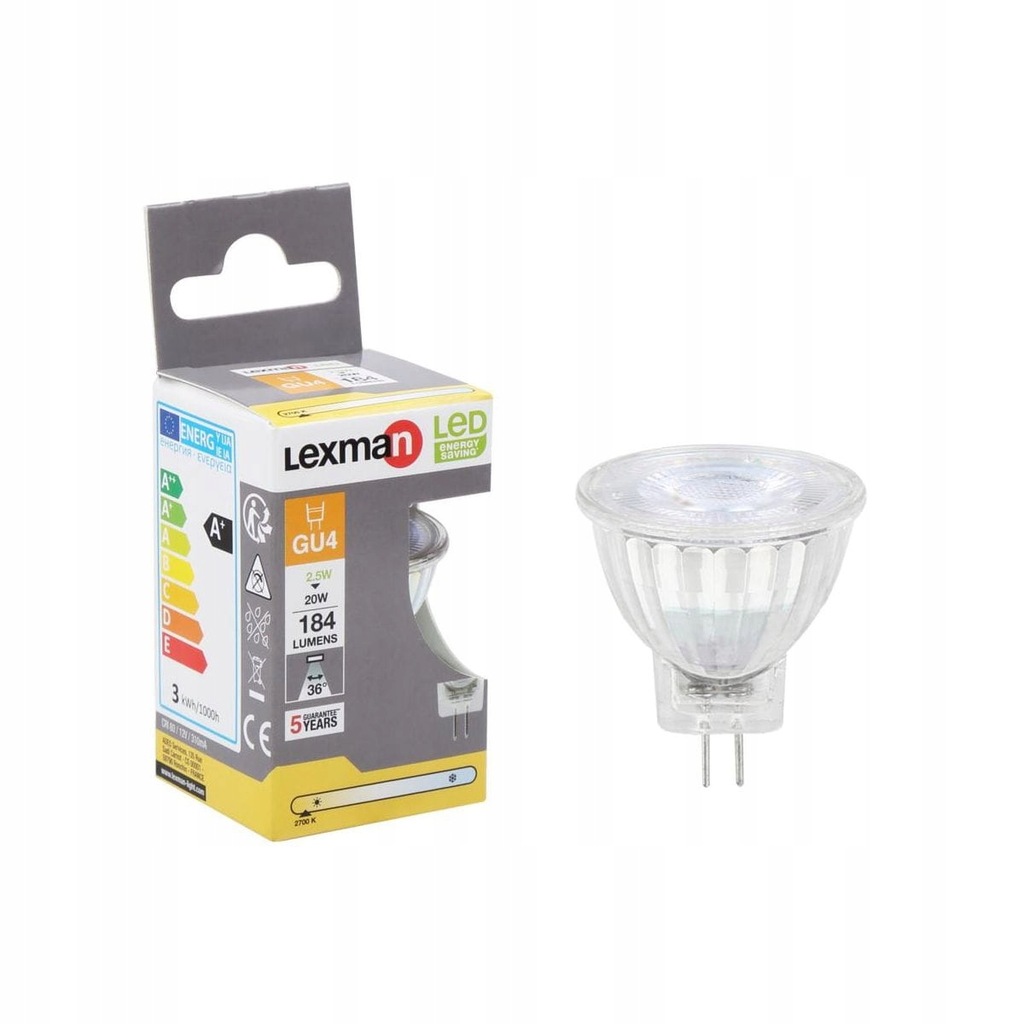 Żarówka LED GU4 2.5 W = 20 W 184 lm ciepła LEXMAN - 10212237138 ...