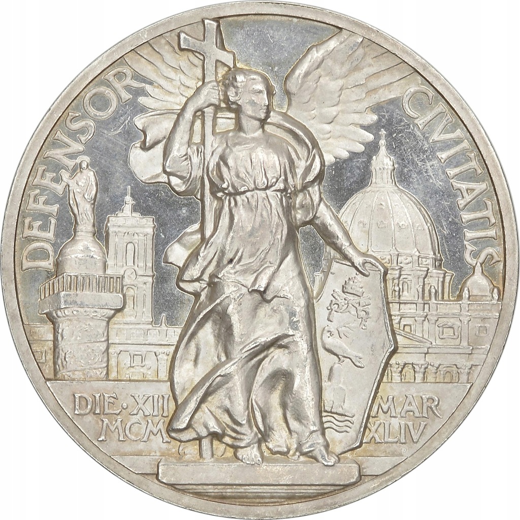 19.WATYKAN, P.XII, MEDAL - DEFENSOR CIVITATIS 1944 - 14450351581 - oficjalne archiwum Allegro