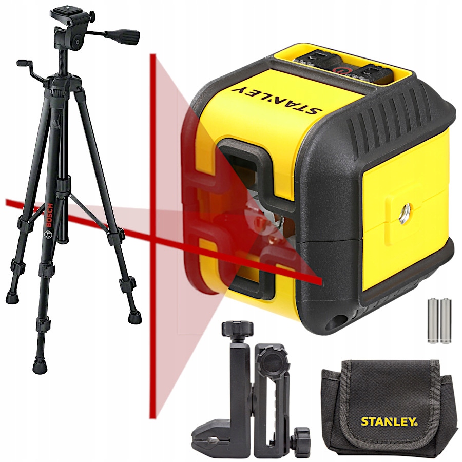 STANLEY Laser krzyżowy poziomica 12m statyw Bosch - 12348206013 ...