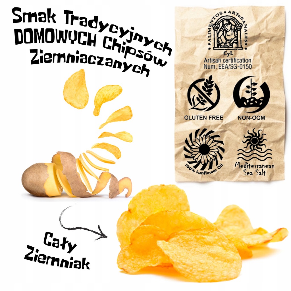 HISZPAŃSKIE CHIPSY SOLONE La Abuela Nieves 150G - 13282804559 - oficjalne archiwum Allegro