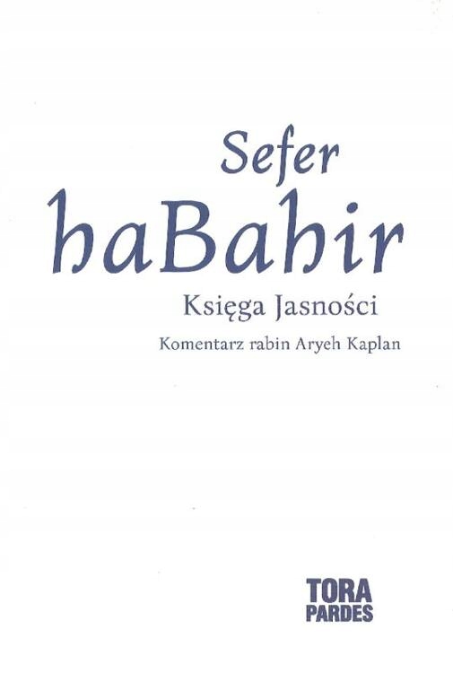 Sefer haBabir Ksiega Jasności rabin Arych Kapłan - 14408769480 ...