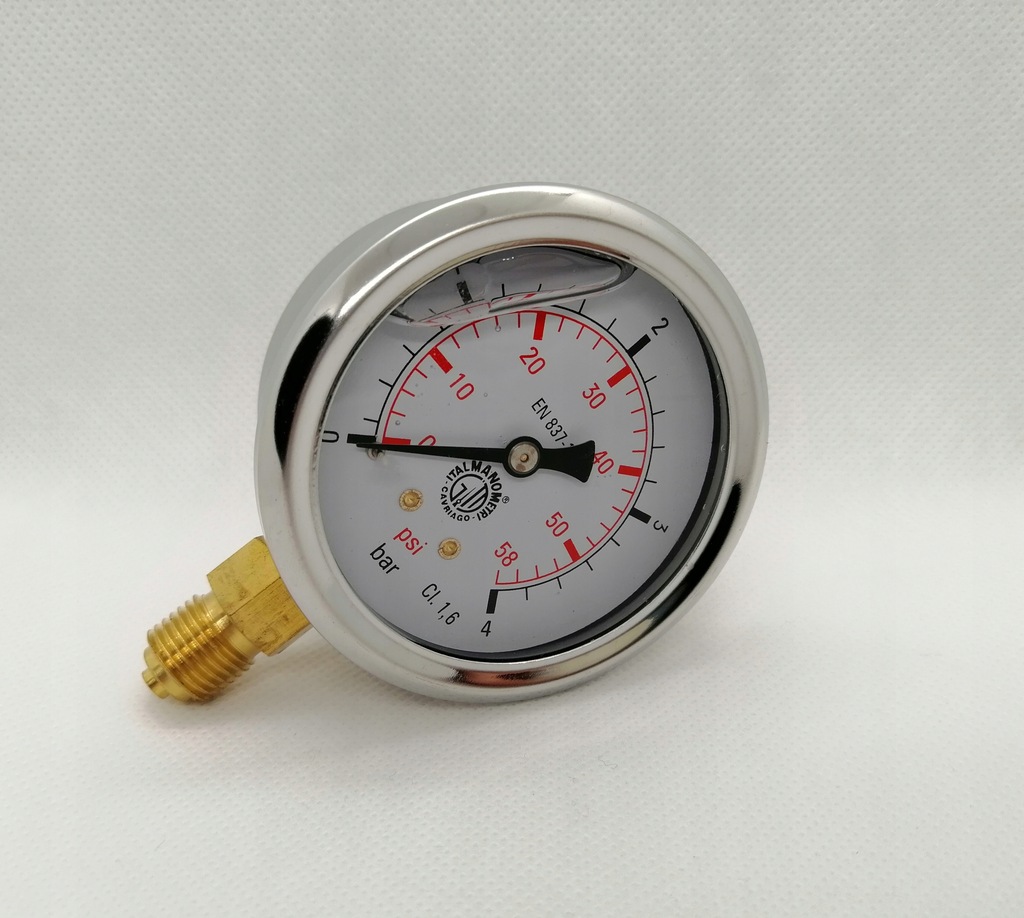 MANOMETR GLICERYNOWY 4 BAR DOLNY 1/4 63 mm zegar - 11504938545 - oficjalne archiwum Allegro