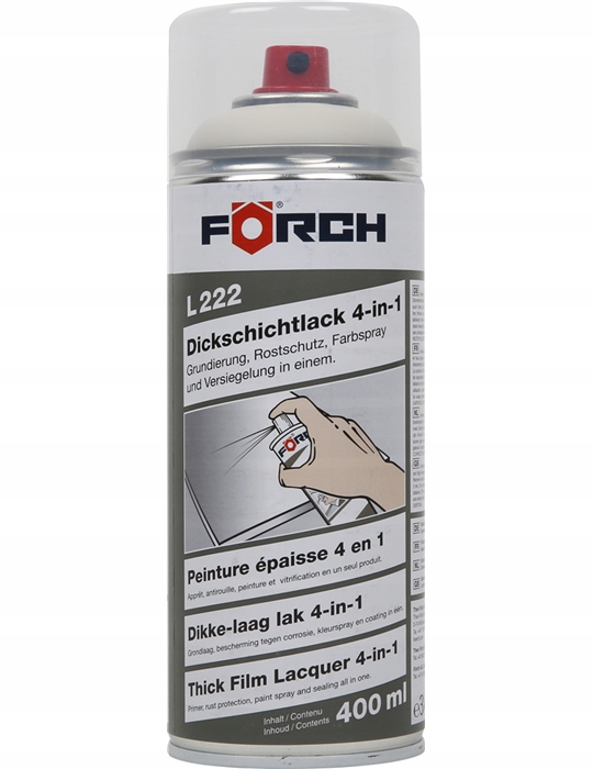 FORCH 4W1 FARBA LAKIER SPRAY SZARO-BIAŁY RAL 9002 - 12640723573 ...