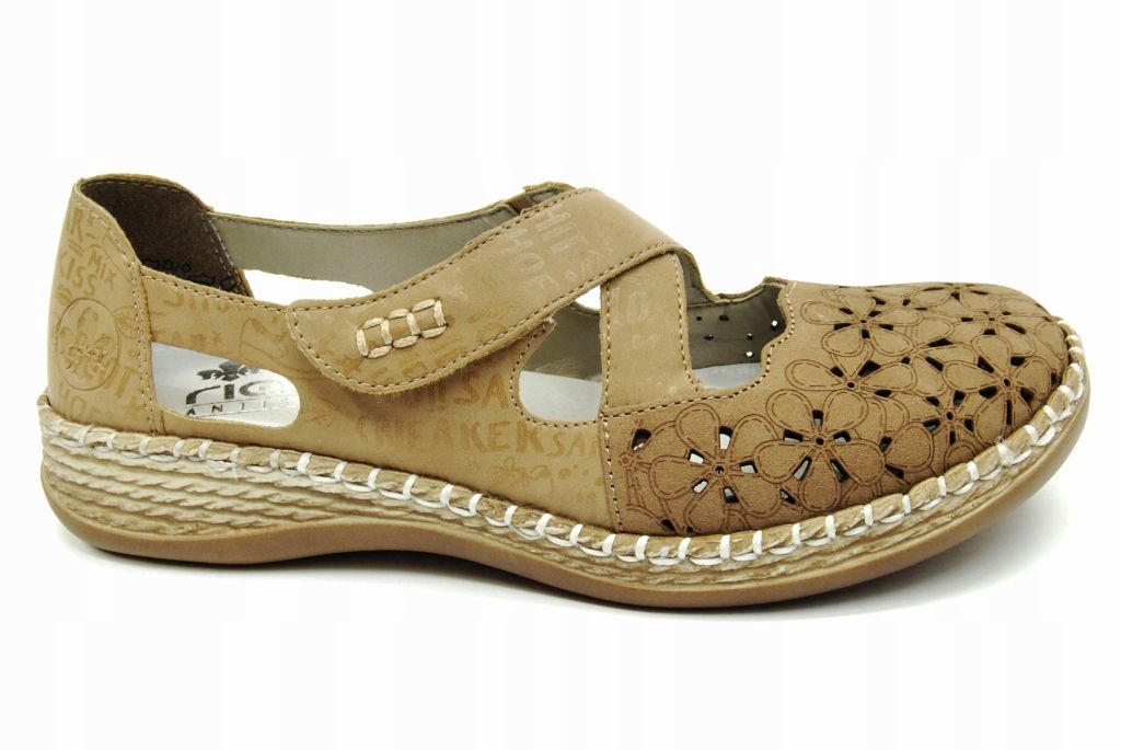 RIEKER 464H4 LETNIE półbuty niskie SKÓRA r. 42 - 13297117255 ...