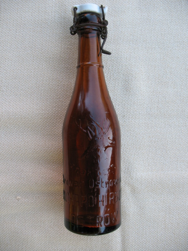 OSTRÓW BROWAR OSTROWSKI RICHARD HIRSCH stara BUTELKA PO PIWIE ...
