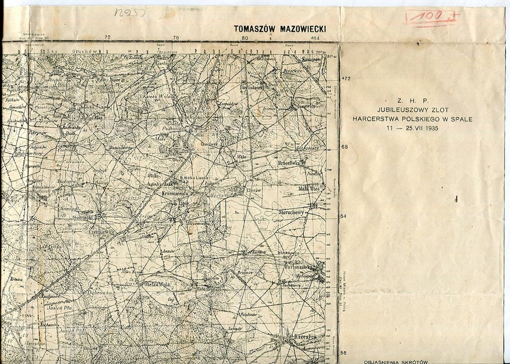 TOMASZÓW MAZOW / SPAŁA :: mapa wojskowa WIG : 1935 - 13319265226 ...