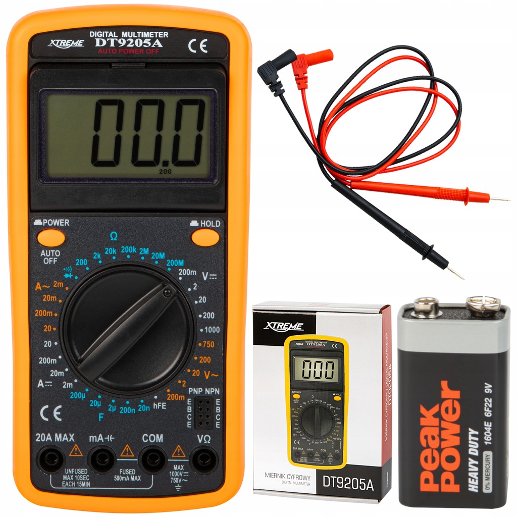 Miernik XTREME DT9205A multimetr prądu napięcia - 11475155533 - oficjalne archiwum Allegro