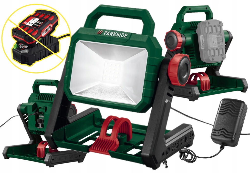 PARKSIDE Akumulatorowy reflektor lampa LED 20 V / 12 V i sieciowa ...